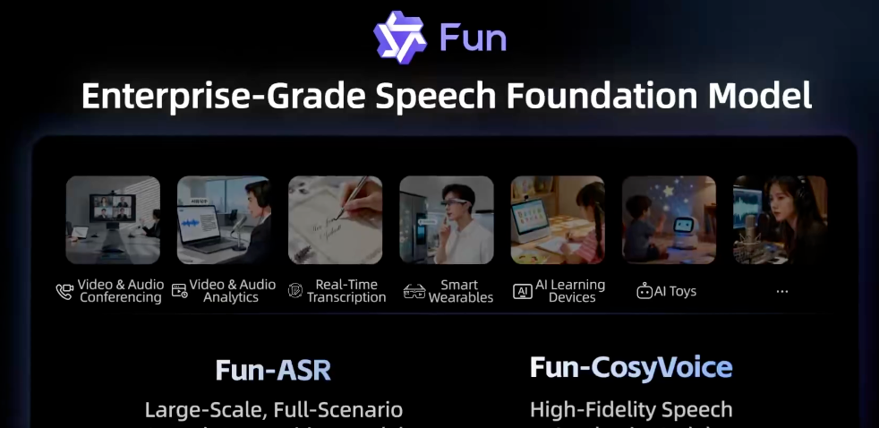 アリババは、Fun-ASRとFun-CosyVoiceを組み合わせたエンタープライズレベルのオーディオ基盤モデル「Tongyi Fun」をリリースしました。 - AIツールナビゲーター ...