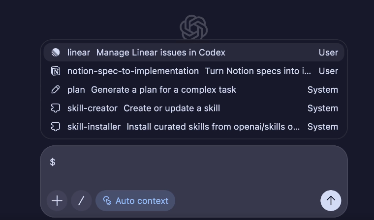 OpenAI Codex上线Agent Skills，支持$.skill-name调用与自动选用 - AI工具导航|Toolnavs